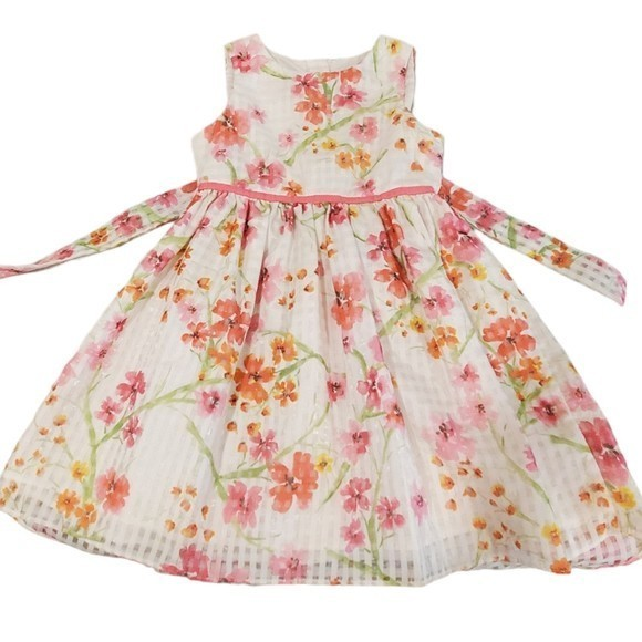 George | Dresses | George Girls Pink Floral Print Sleeveless Dress Sz 6 ...